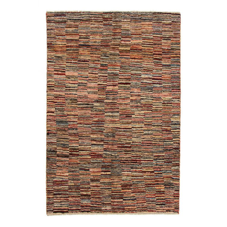 Ebern Designs One-of-a-Kind Janeel Hand-Knotted 118 x 175cm Wool Area Rug in Brown/Red | Wayfair ...